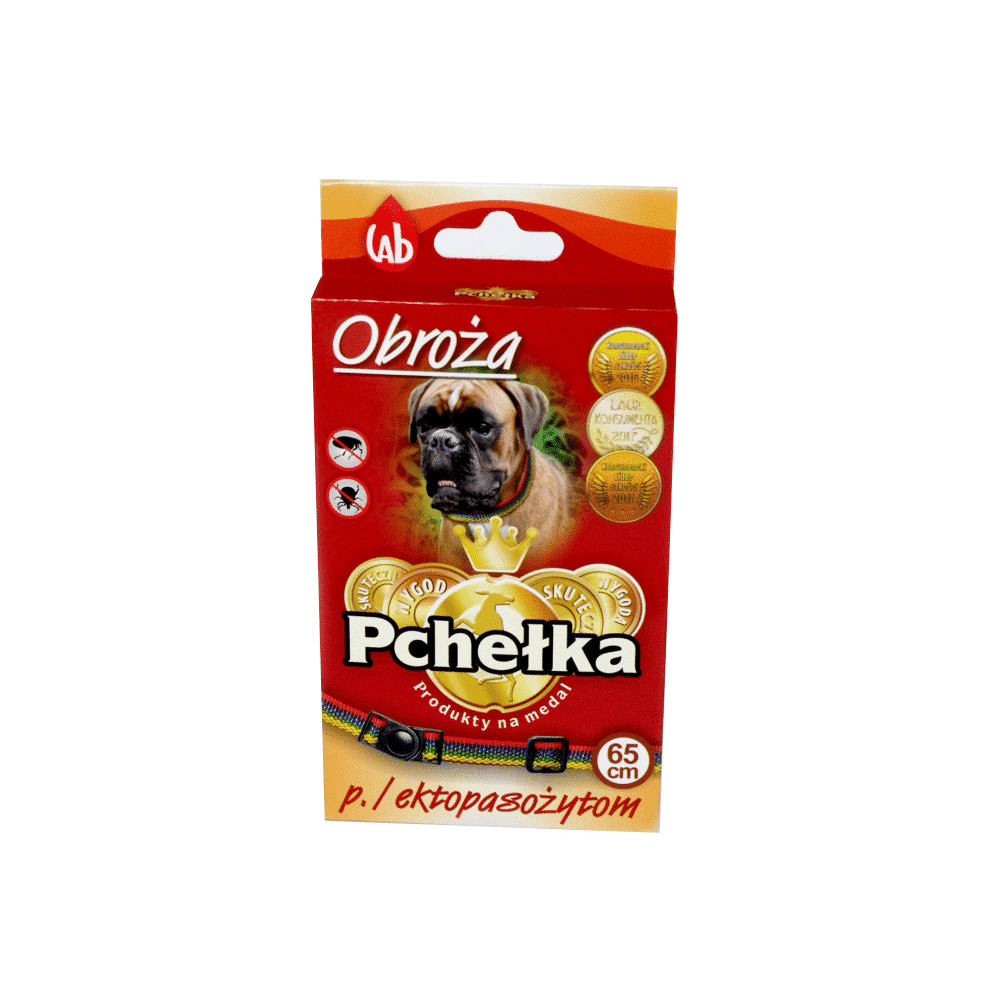 PCHEŁKA obroża dla psa na kleszcze i pchły - tęczowa - 65cm - Frexin